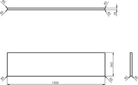 Sapho WOODY deska 1500 x 28 x 360 mm masiv přírodní dub WD156-70