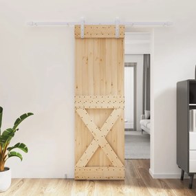 Posuvné dveře s kováním 70 x 210 cm masivní borové dřevo,  3203038