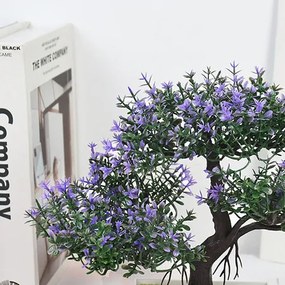 Bytová dekorace - umělá bonsaj v květináči Barvy: fialová