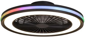 Mantra Gamer Big, ventilátor se svítidlem LED 60W RGBW, dálkový ovladač, černá, průměr 55,6cm