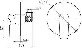 Novaservis Nobless Tina Sprchová podomítková baterie, chrom, 38050,0