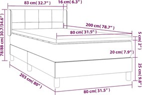 Box spring postel s matrací růžová 80 x 200 cm samet 3130930
