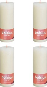 Bolsius Rustikální válcové svíčky Shine 4ks 190x68 mm [440839] Barva: Jemně perleťová