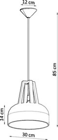 Závěsné svítidlo Sollux SL.0387 E27 60W bílá/černá