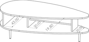 GAB Konferenční stolek NEFERTUM, 119 cm