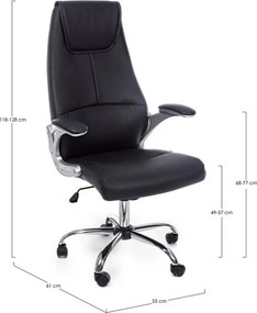 Černá kancelářská židle z imitace kůže Camberra – Bizzotto