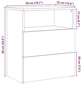 Noční stolky 2 ks old wood 50 x 32 x 60 cm kompozitní dřevo