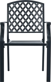 vidaXL Stohovatelné zahradní židle 2 ks ocelové černé [44265]
