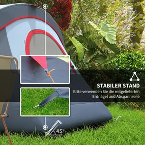 Kempinkový stan pro 5-6 osob stabilní nepromokavý rodinný stan s vchodovým oknem balicí taška, stan s 3000mm vodním sloupcem tunelový stan kopulový s…
