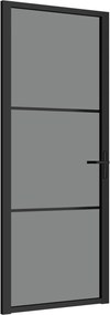 vidaXL Interiérové dveře 83 x 201,5 cm bílé ESG sklo a hliník [350561] Barva: Černá a mléčná