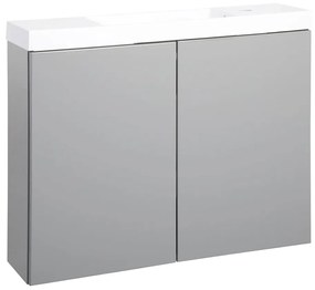 BPS-koupelny Koupelnová skříňka s keramickým umyvadlem Swing G 80/22, šedá