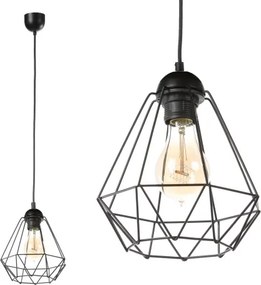 Lampa závěsná Diamant Loft Slim E27 černá