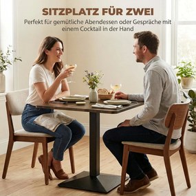 HOMCOM jídelní stůl pro 2 osoby, 70 × 70 × 75 cm, ořech