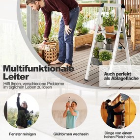 Costway Stupňovitý žebřík se 3 stupni skládací hliníková schůdky