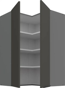 ARIA pi | horní kuchyňská skříňka 60x60 GN-90 2F (90°) rohová s policemi | VYSOKÁ | 60x60 cm | antracit/šedá grafit