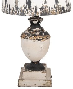 Bílá kovová stolní lampa s dřevěnou nohou Pascal – 32x60 cm