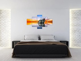 Obraz - Svítání nad vrakem lodi (125x70 cm)