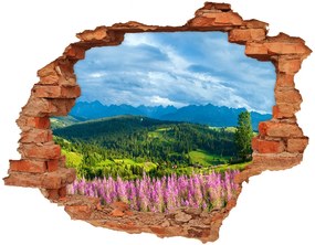 Wallmuralia Samolepící díra nálepka Levandule v horách 90x70 cm