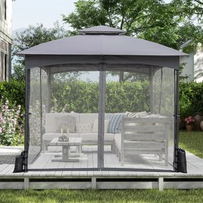 Costway Pavilon s moskytiérou 4 pytle s pískem a dvojitá střecha vodotěsný