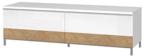 Televizní stolek AVIS TV150 - bílá lesk/ořech pacific
