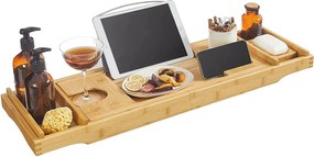 Bambusový tác na vanu, 75-109 cm
