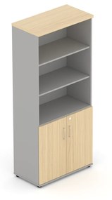 NABYTEK-DESIGNOVY.CZ - MP682 35/54 - Kancelářská skříň Komfort, 80x43x218,5 cm, dveře 2/6 , dub/šedá