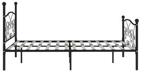 Petromila Rám postele s laťkovým roštem černý kov 200 x 200 cm