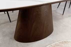 Oválný rozkládací jídelní stůl Parthenia 160-200 cm tmavý ořech
