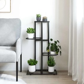 4patrový stojan na květiny 43 x 22 x 76 cm černý kov 336108