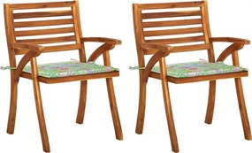 vidaXL Zahradní jídelní židle s poduškami 2 ks masivní akáciové dřevo [3060783] Barva: krémová