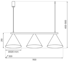 Lustr na lanku CAPITAL 3xGX53/15W/230V bílá