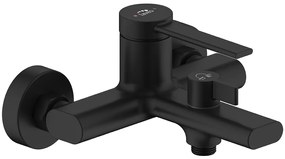 Laveo Pinar, nástěnná vanová baterie bez sprchové soupravy 150mm, černá matná, LAV-BAW_710D