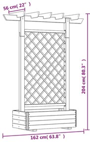 vidaXL Marketos Zahradní pergola s truhlíkem 162 x 56 x 204 cm dřevo