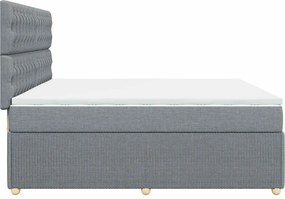 Box spring postel s matrací světle šedá 200 x 200 cm textil 3292170
