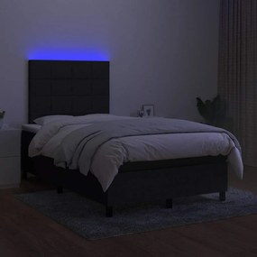 Box spring postel s matrací a LED černá 120x190 cm textil 3270199