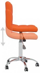 Otočná jídelní židle 2 ks umělá kůže / chrom Dekorhome Oranžová