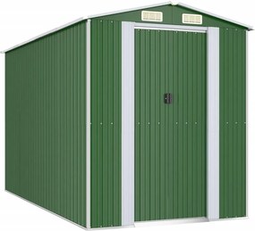 Zahradní kůlna zelená 192x357x223 cm pozinkovaná ocel 3147429