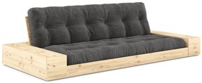 OnaDnes -20% Šedá manšestrová dvoumístná rozkládací pohovka Karup Design Base 244 cm