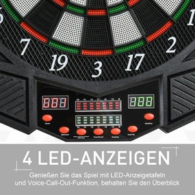 Elektronický terč na šipky s LED displejem vč. 12 šipek, 49 x 55 cm B8-0006