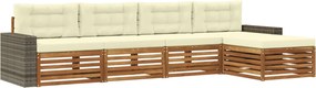 Venkovní pohovková souprava 5 ks Přirozená a Krémová Polyester 3383248
