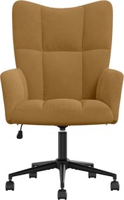 Relaxační křeslo hnědé samet 328180