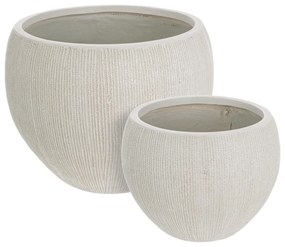 BIZZOTTO set 2 nízkých květináčů BRUSH bílá 0790581