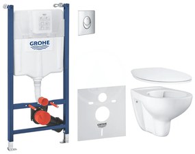 Grohe - Set předstěnové instalace, klozetu a sedátka Bau Ceramic, softclose, tlačítko Skate Air, chrom