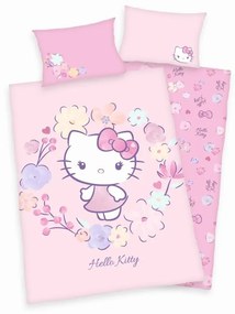 HERDING Povlečení do postýlky Hello Kitty květy Bio Bavlna Bio Bavlna, 100/135, 40/60 cm