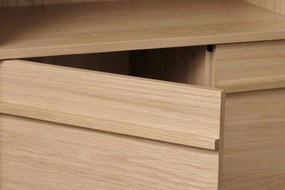 Designová knihovna Zayleigh 140 cm vzor dub