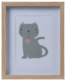 Dřevěný fotorámeček Hatu Kočka, 22,5 x 3 x 27,8 cm