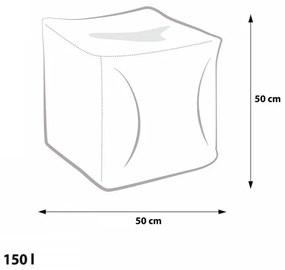 EF1036 Ecopuf Taburetka - CUBE - L ekokůže E13 - Tmavě hnědá