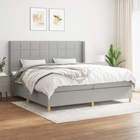 Box spring postel s matrací světle šedá 200 x 200 cm textil 3132017