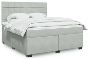Box spring postel s matrací světle šedá 180x200 cm samet 3290978