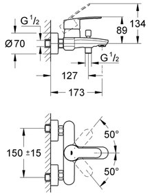 GROHE 33591002 - Vanová baterie EUROSTYLE COSMOPOLITAN lesklý chrom